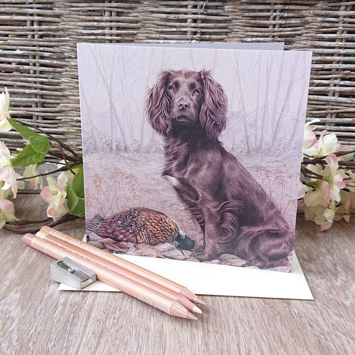 Working Cocker Spaniel Blank Greeting Card Chocolate Cocker | Etsy