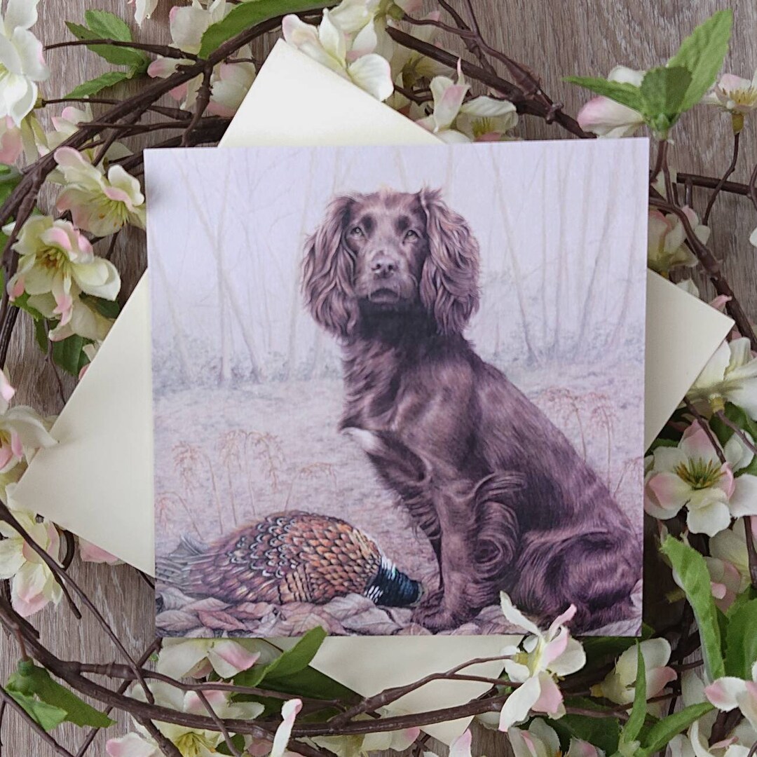 Working Cocker Spaniel Blank Greeting Card, Chocolate Cocker Spaniel Dog Card - Etsy