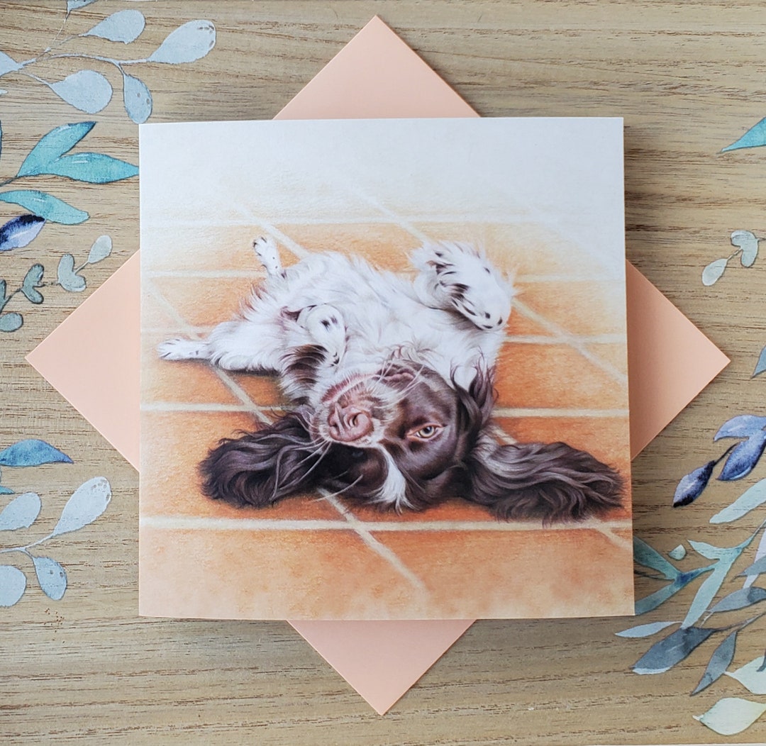 Funny Springer Spaniel Greeting Card: Silly Dog Art - Etsy
