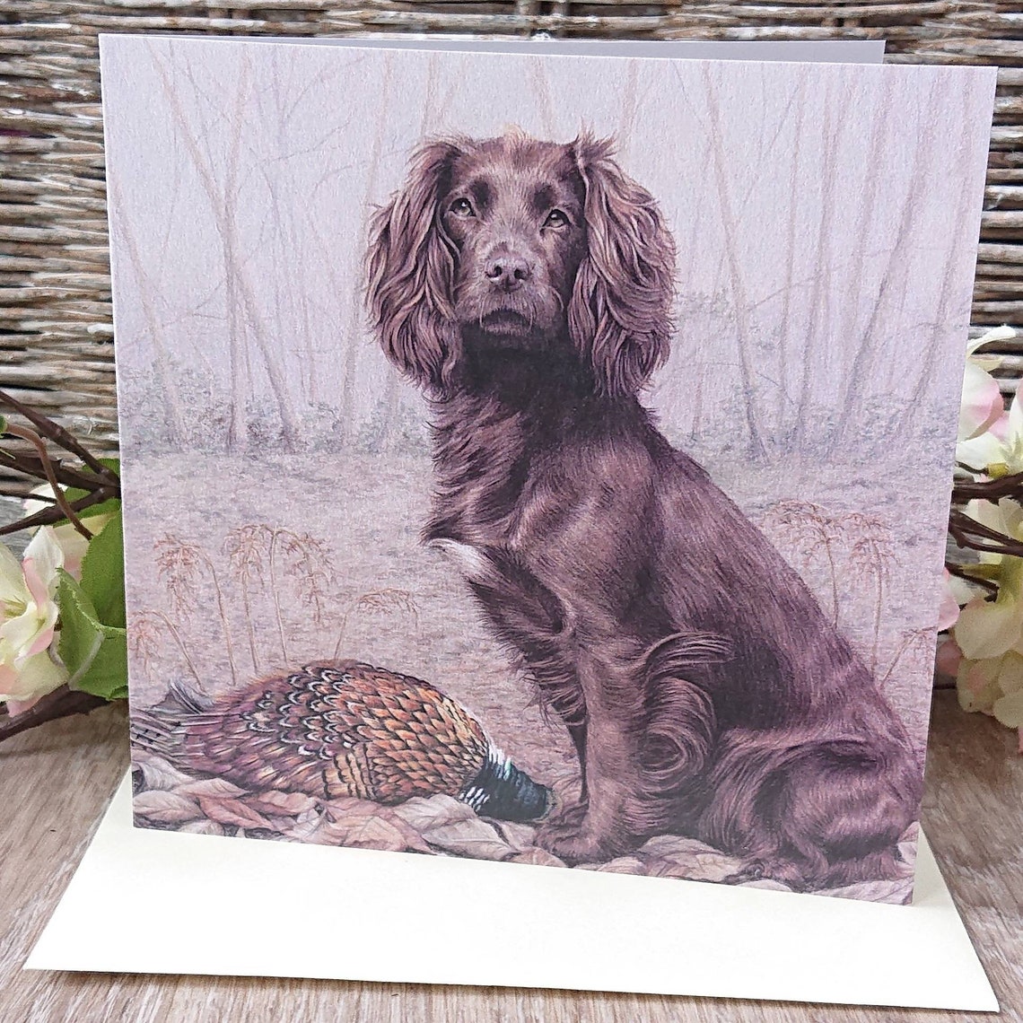 Working Cocker Spaniel Blank Greeting Card Chocolate Cocker | Etsy