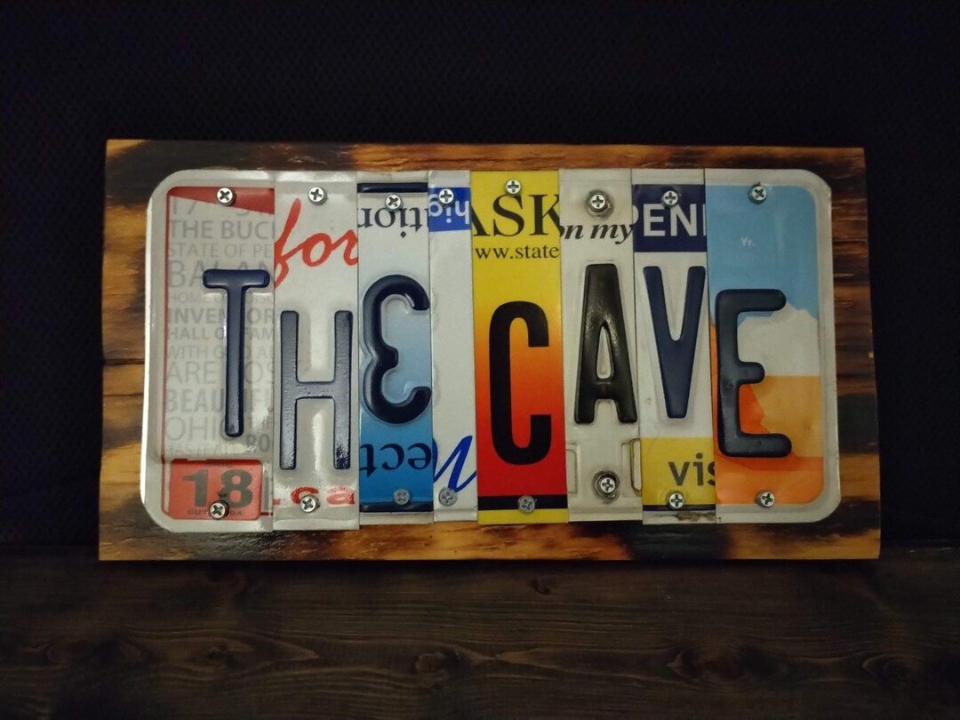 The Cave License Plate Sign - Etsy