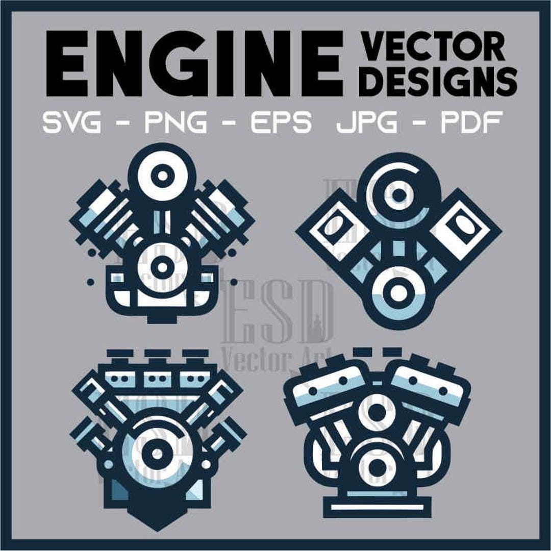 ENGINE Logos Vector Design Svg , Eps ,pdf, Png , Jpg - Etsy