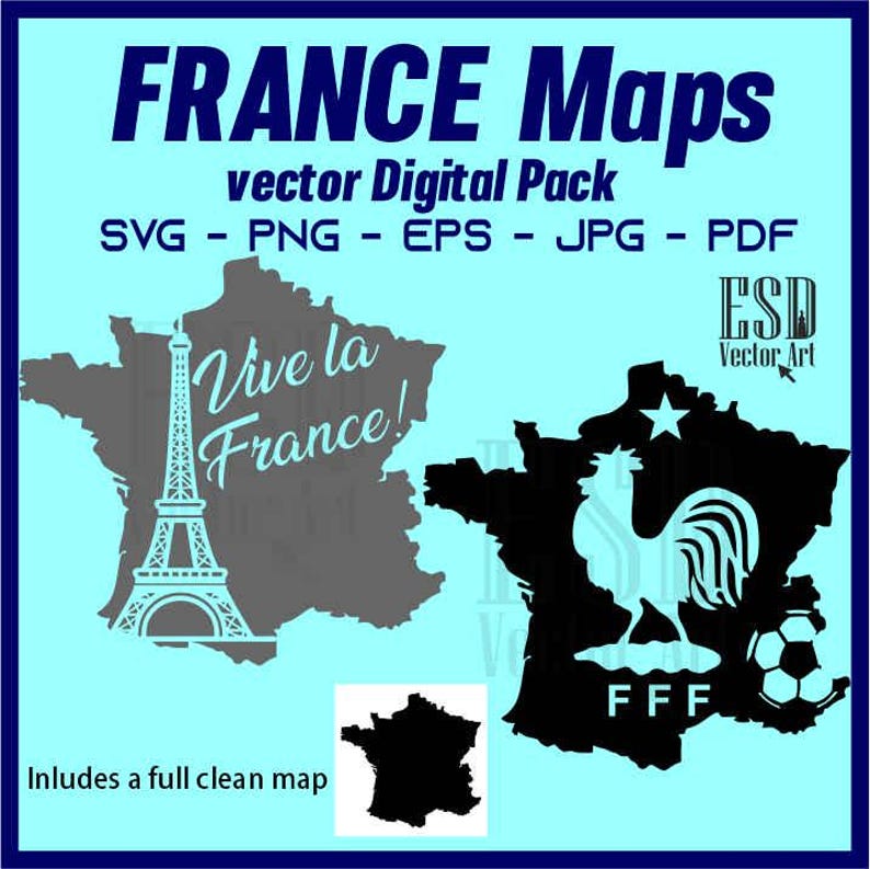 FRANCE MAP Digital Vector Svg, Eps , Png, Jpg , Pdf - Etsy