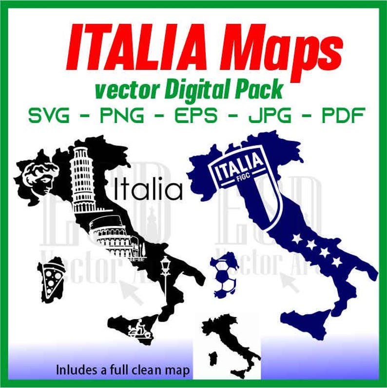 ITALIA MAP Digital Vector Svg, Eps, Png , Pdf, Jpg - Etsy