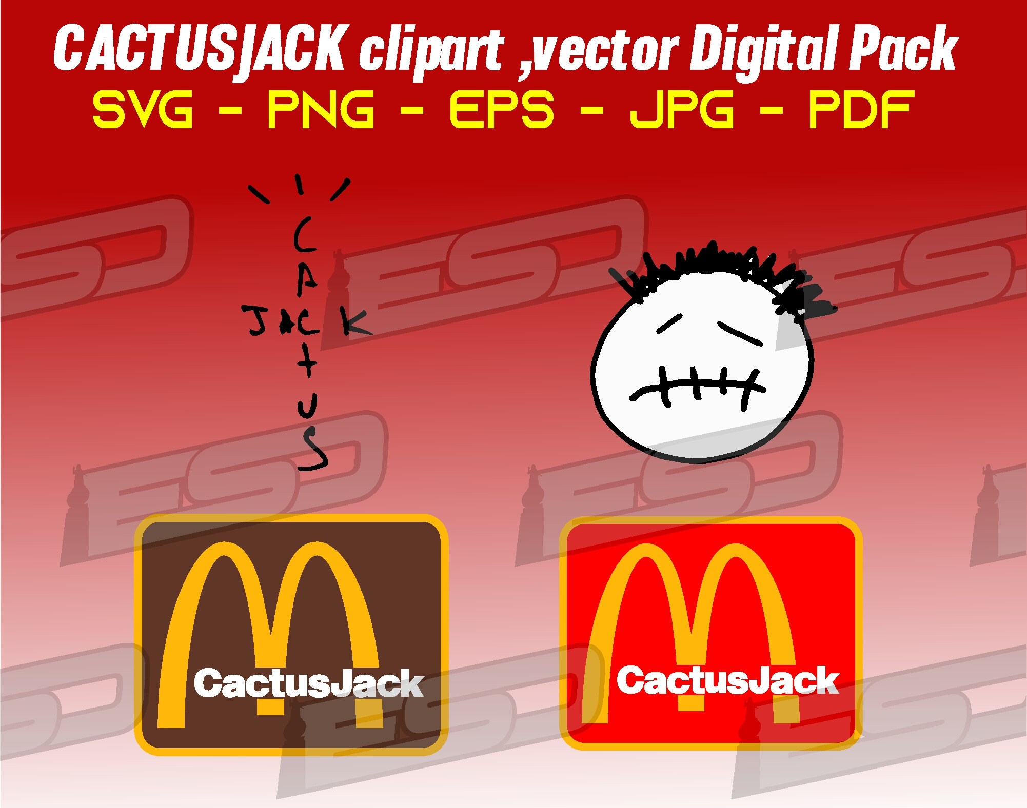 Cactus Jack Vectores Digitales SVG - Etsy