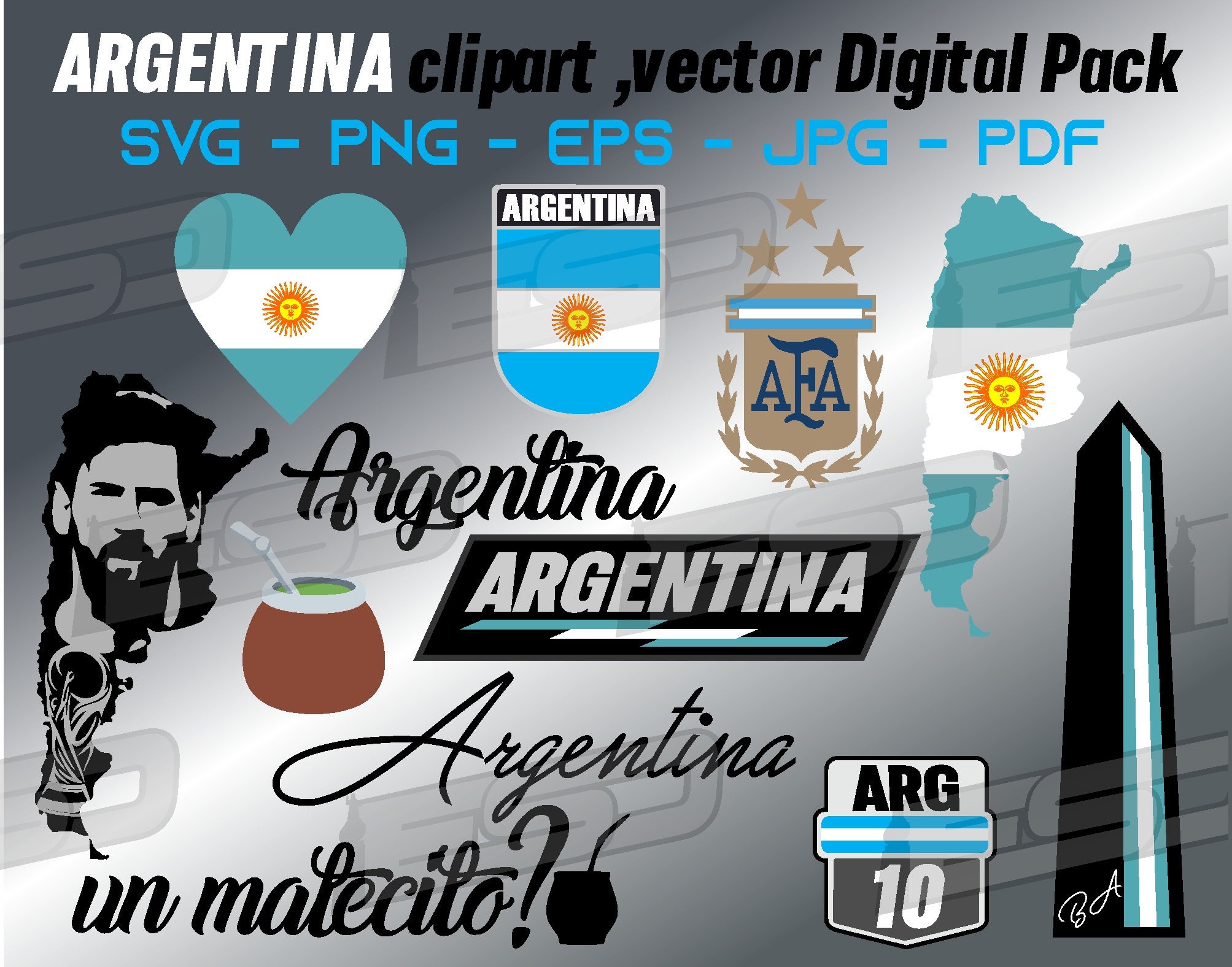 ARGENTINA DIGITAL Vector Pack Svg - Etsy