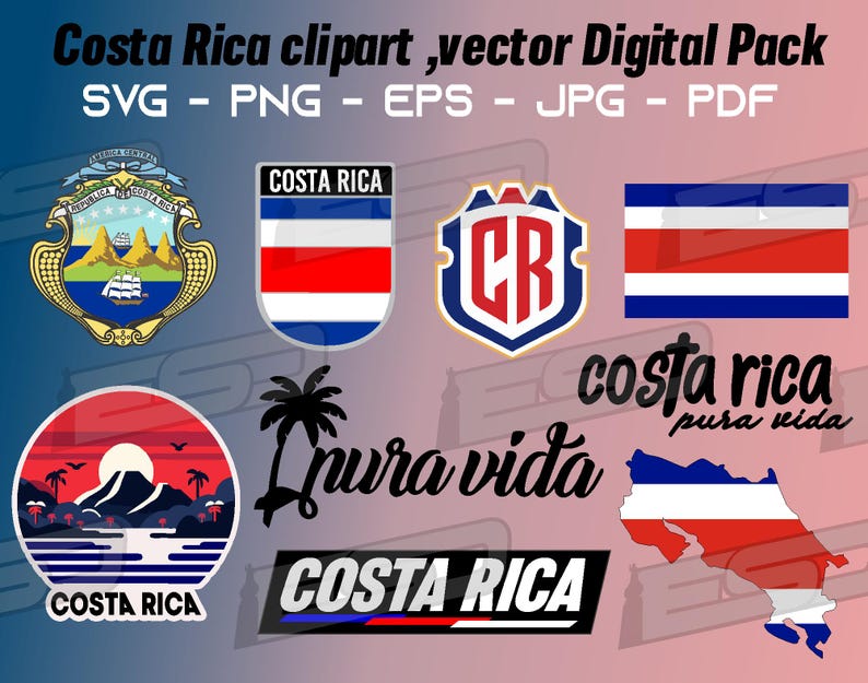 COSTA RICA DIGITAL Svg - Etsy