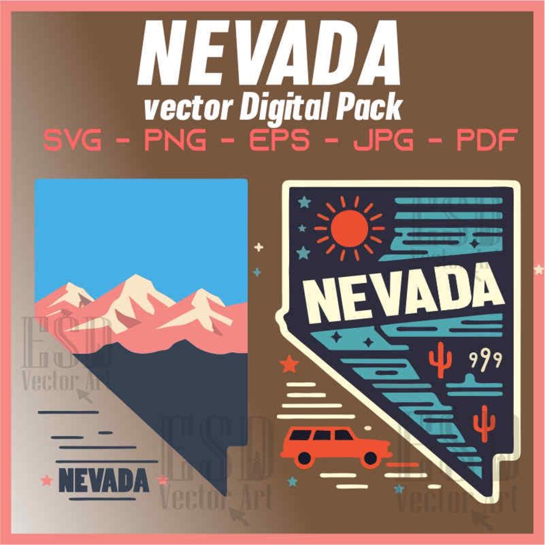 NEVADA MAP Digital Design Svg , Png , Eps , Jpg ,pdf - Etsy