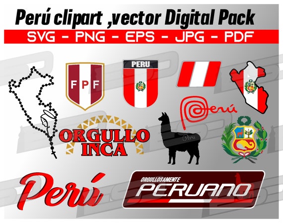 PERU Paquete Digital De Vectores SVG Pdf Eps Jpg Png | Etsy