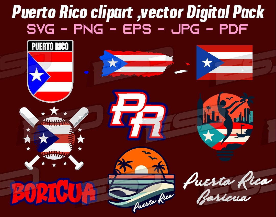 PUERTO RICO DIGITAL Pack Designs Svg - Etsy