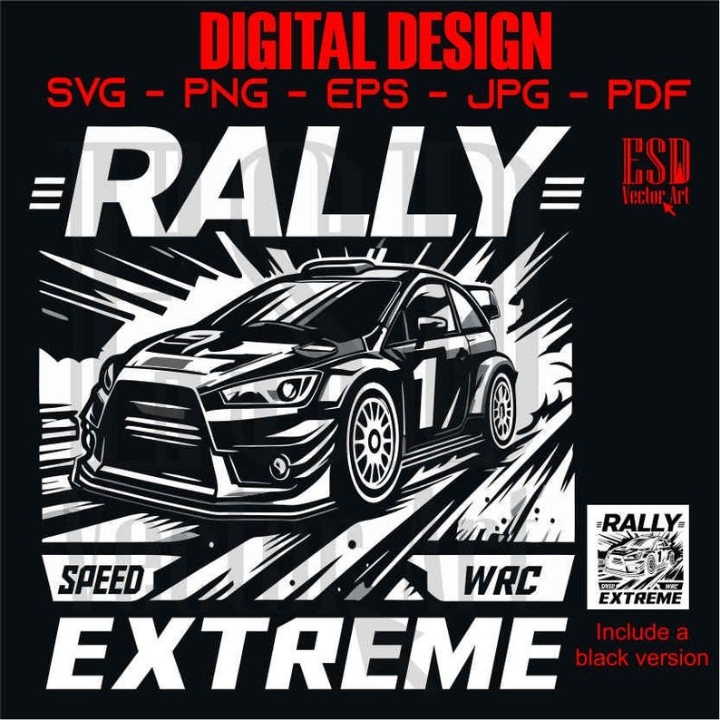 RALLY CAR DESIGN Vector Svg, Png, Eps , Jpg , Pdf - Etsy
