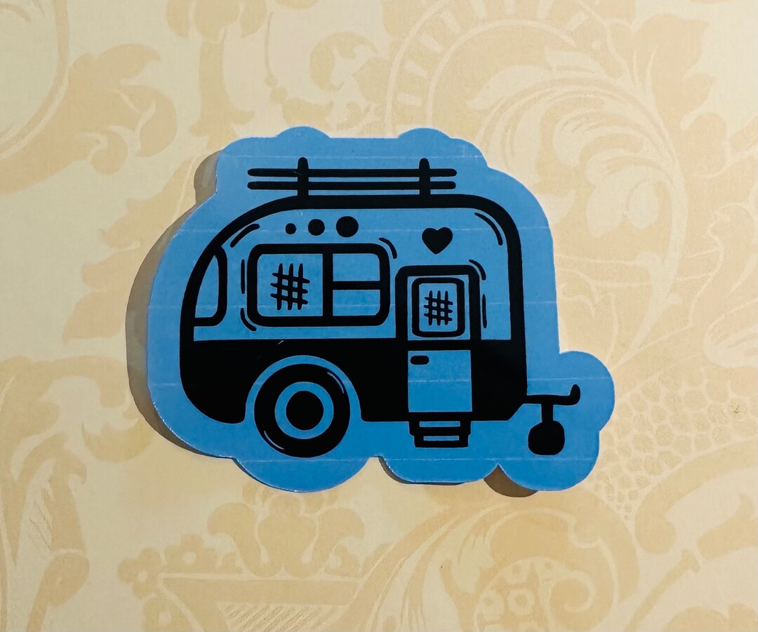 Retro Camper Blue - Die Cut Sticker - Etsy