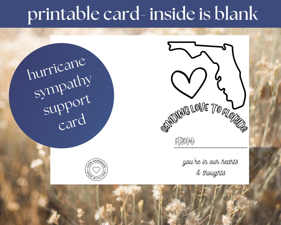 Editable Hurricane Milton Florida Sympathy Support Kids Coloring Card ...