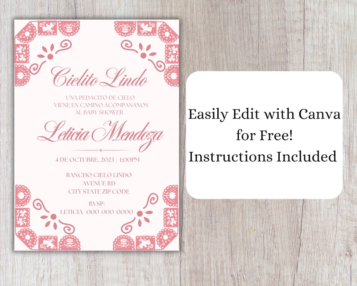 Cielito Lindo Baby Shower Invitation Template, Mexican Talavera Theme ...