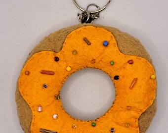 Felt Donut Keychain, Donut Keychain, Felt Keychain - Etsy