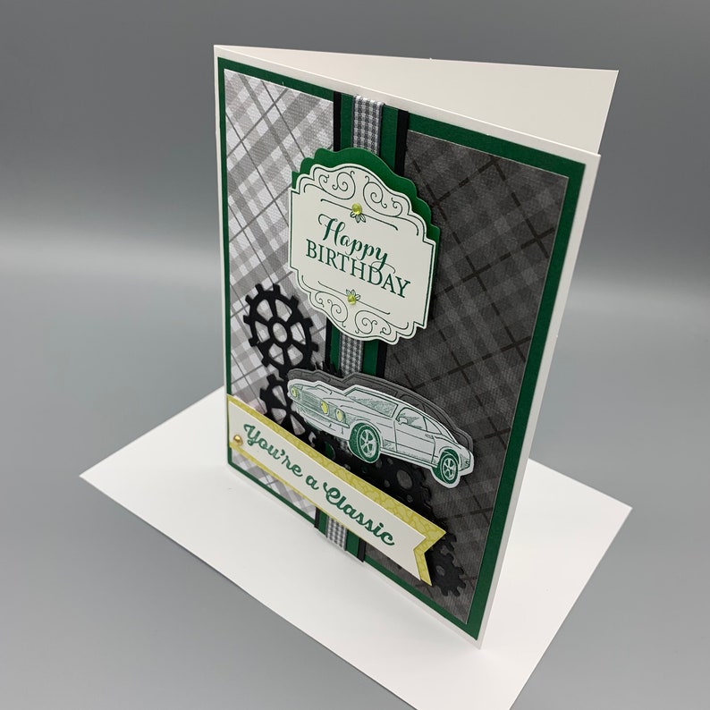 Handmade Car Lover Birthday Card: Classic Plaid Greeting - Etsy