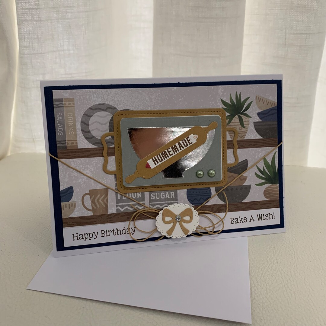 Vintage Happy Birthday Card for Cook, Chef and Baker, Handmade Greeting ...