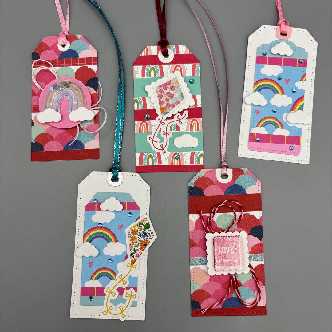 Handmade Rainbow Gift Tags, Decorative Embellishments, Set of 5 - Etsy