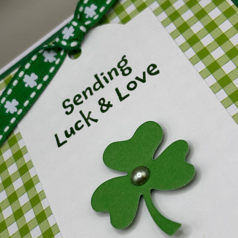 Happy St Patrick's Day Four Leaf Clover Greeting Card, Handmade With ...