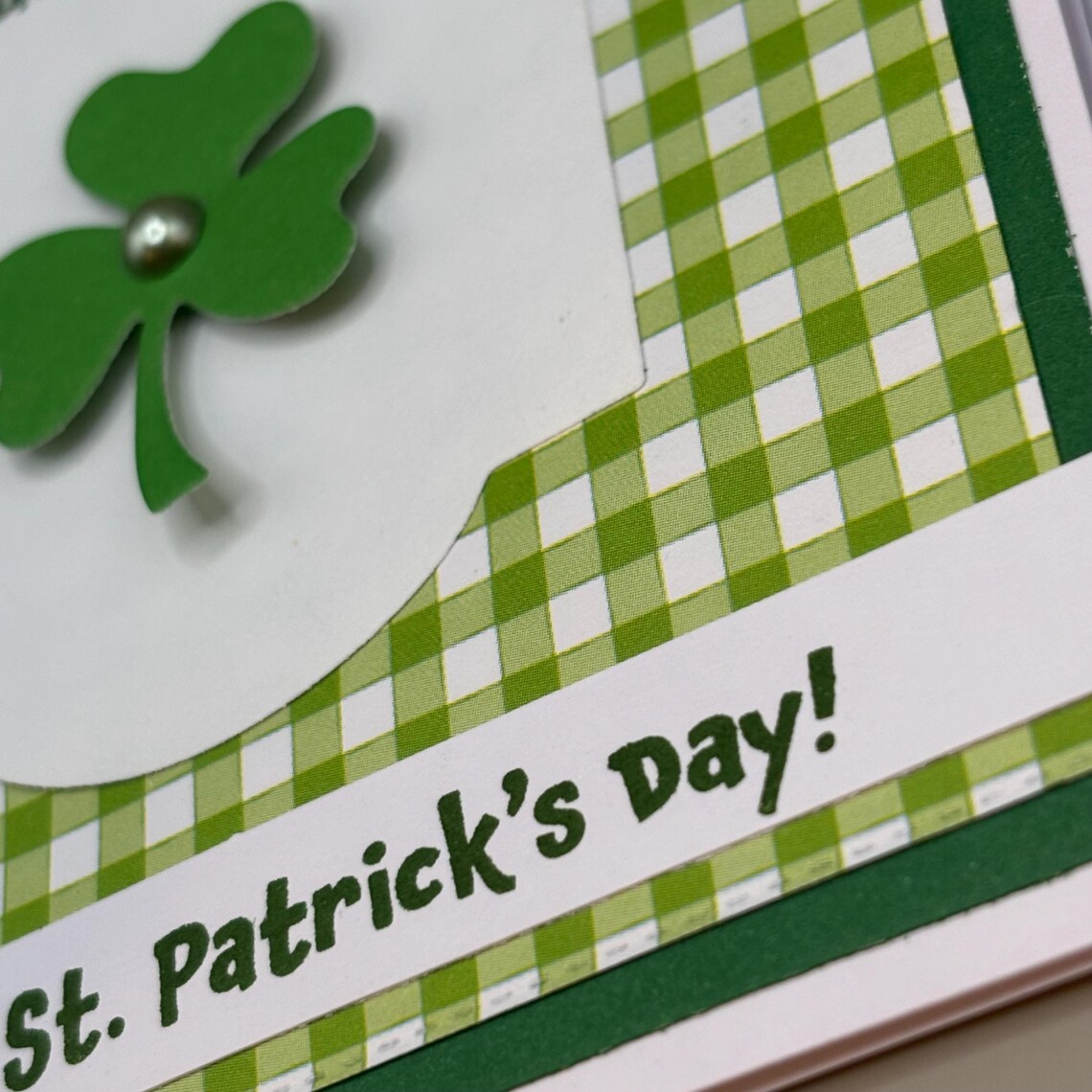 Happy St Patrick's Day Four Leaf Clover Greeting Card, Handmade With ...