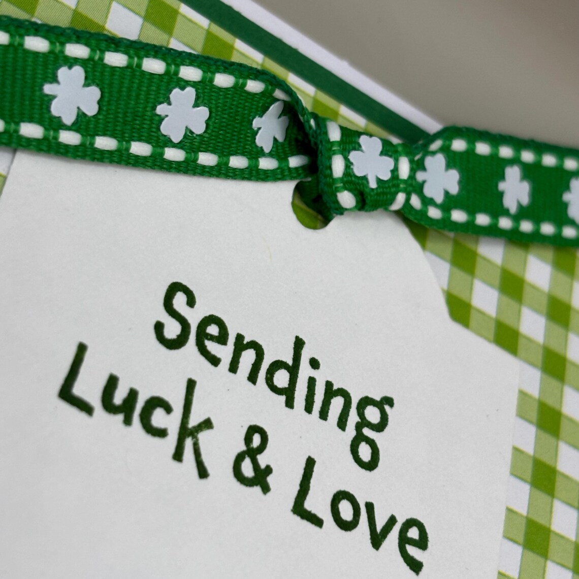 Happy St Patrick's Day Four Leaf Clover Greeting Card, Handmade With ...