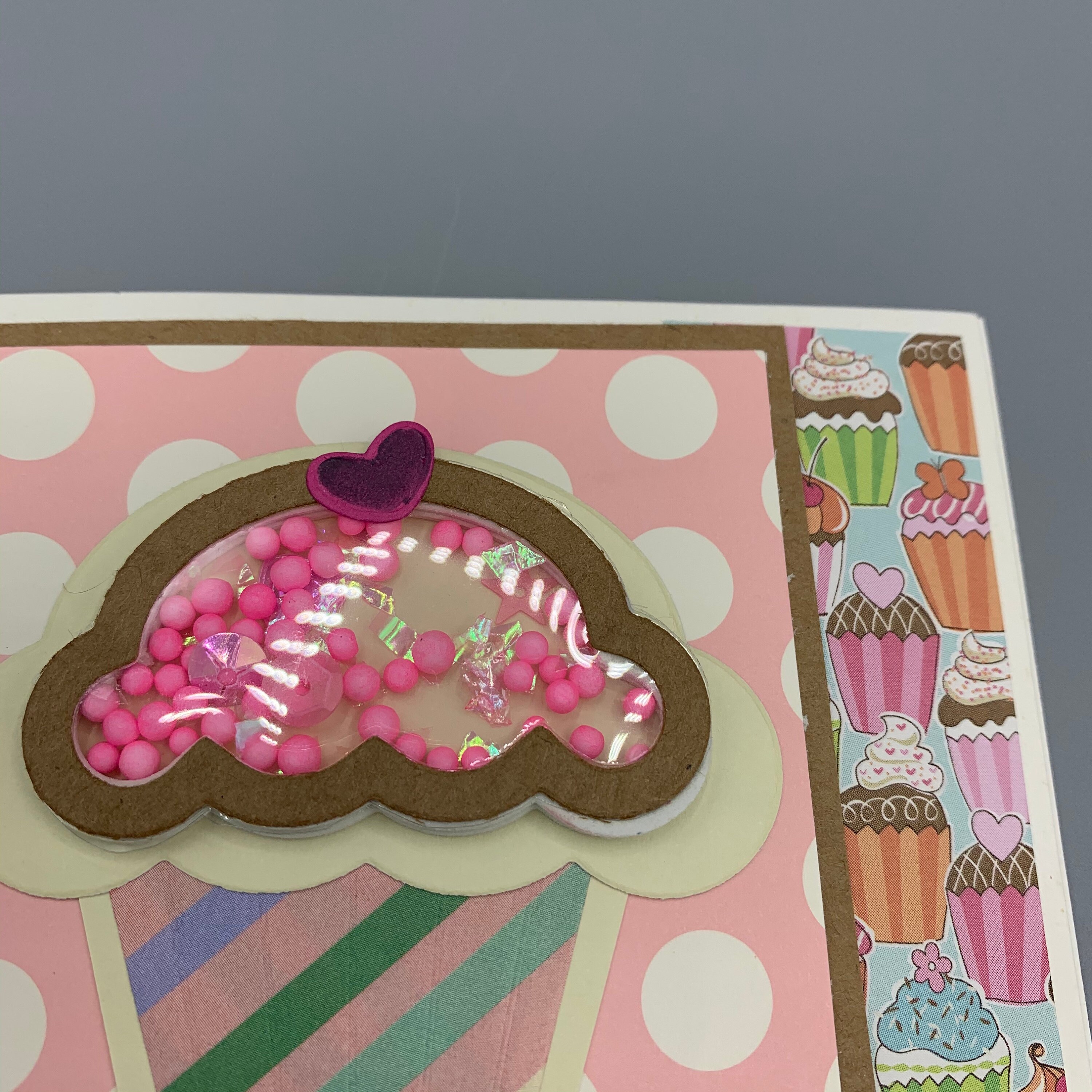 Happy Birthday Shaker Card With Cupcake in Shades of Pink & Lt | Etsy