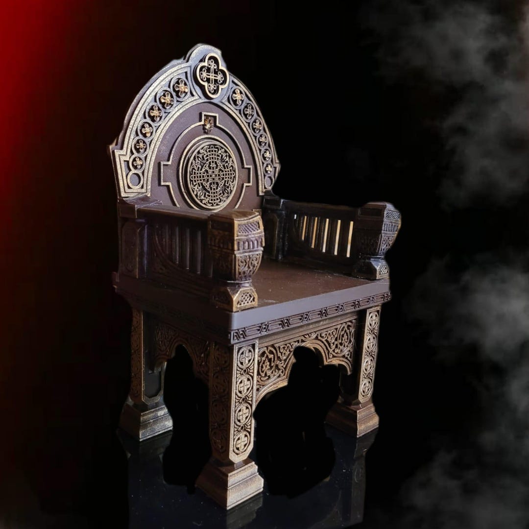 1/6 - 1/4 Scale Dolls Carved Tudor Style Bench. Throne for Dolls. Chair ...