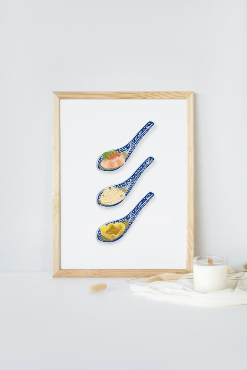 WON TON SPOON Print A5 A4 A5 Dim Sum Art Chinese Soup - Etsy Australia