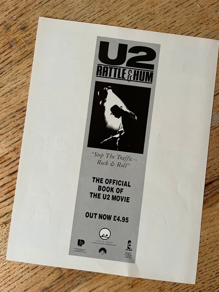 U2 Rattle and Hum Album & Movie 4 Page Set Retro Vintage Magazine Print ...