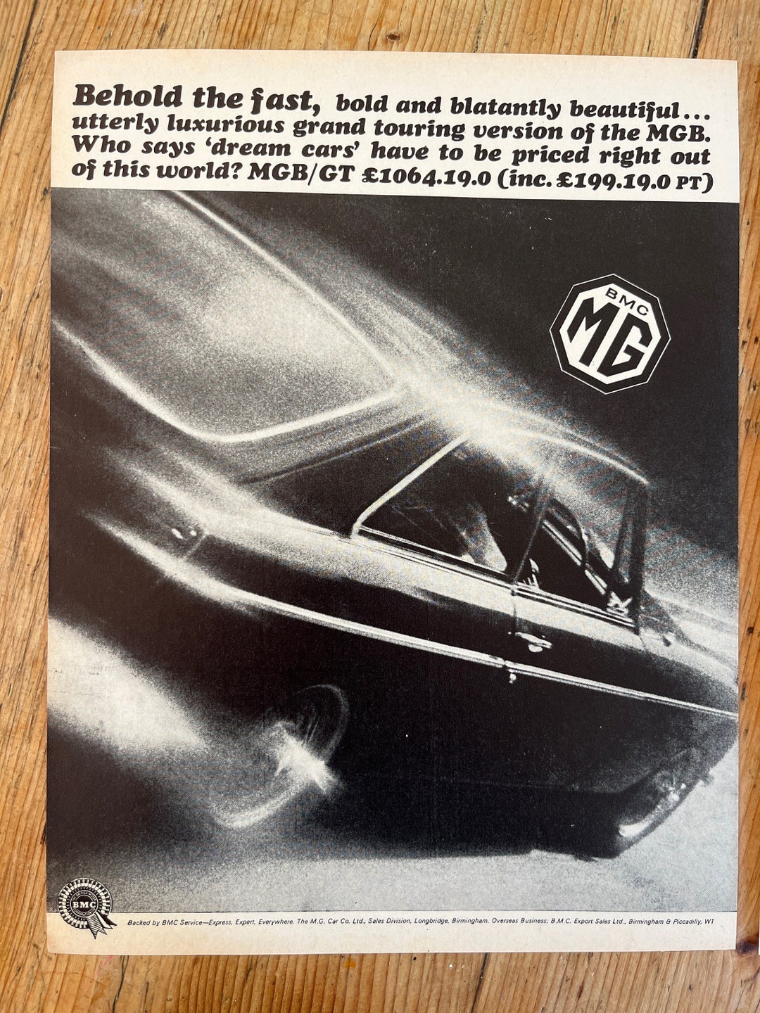Original MG Midget MGB MGB 1960s Vintage Magazine Car Adverts Print ...