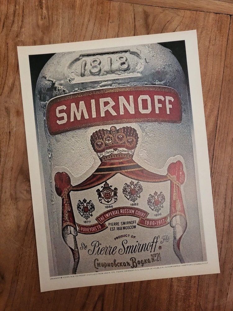 Original Vintage Smirnoff Vodka Advert Retro Vintage Print - Etsy
