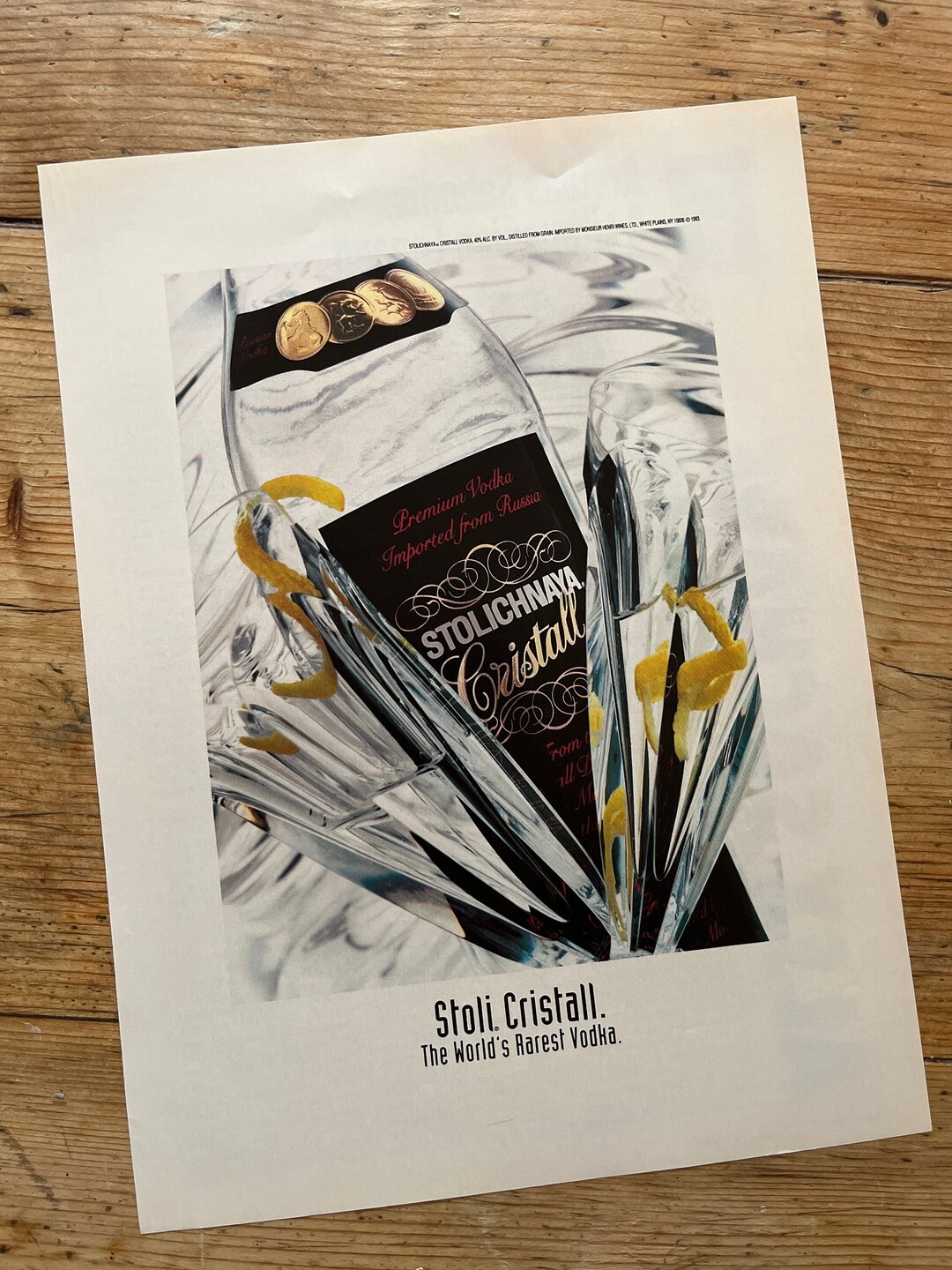 Rare 90s Russian Vodka Stolichnaya Stolli Cristall Poster - Etsy