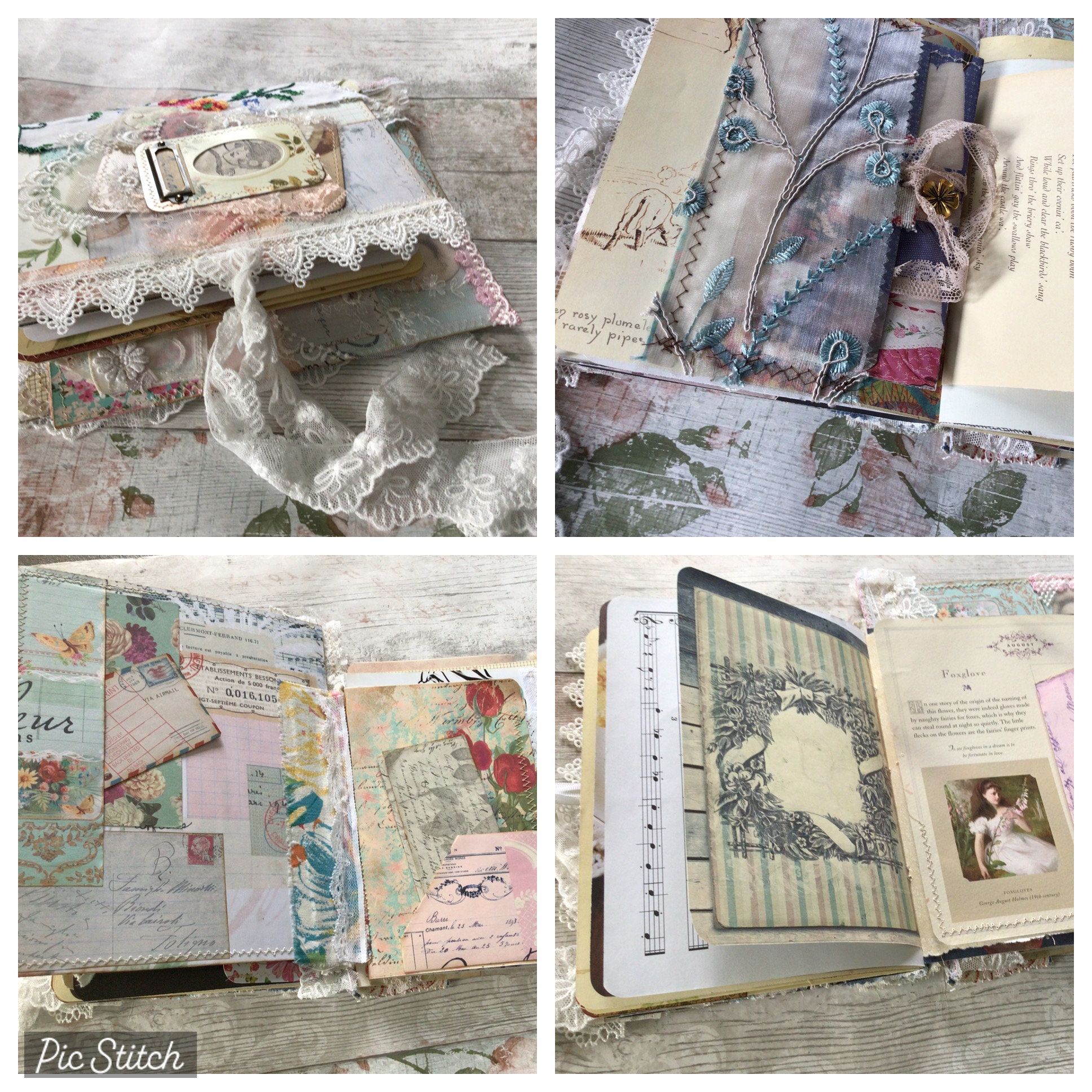 Vintage Junk Journal torn Letters Multi Layered Junk Journal Pretty ...