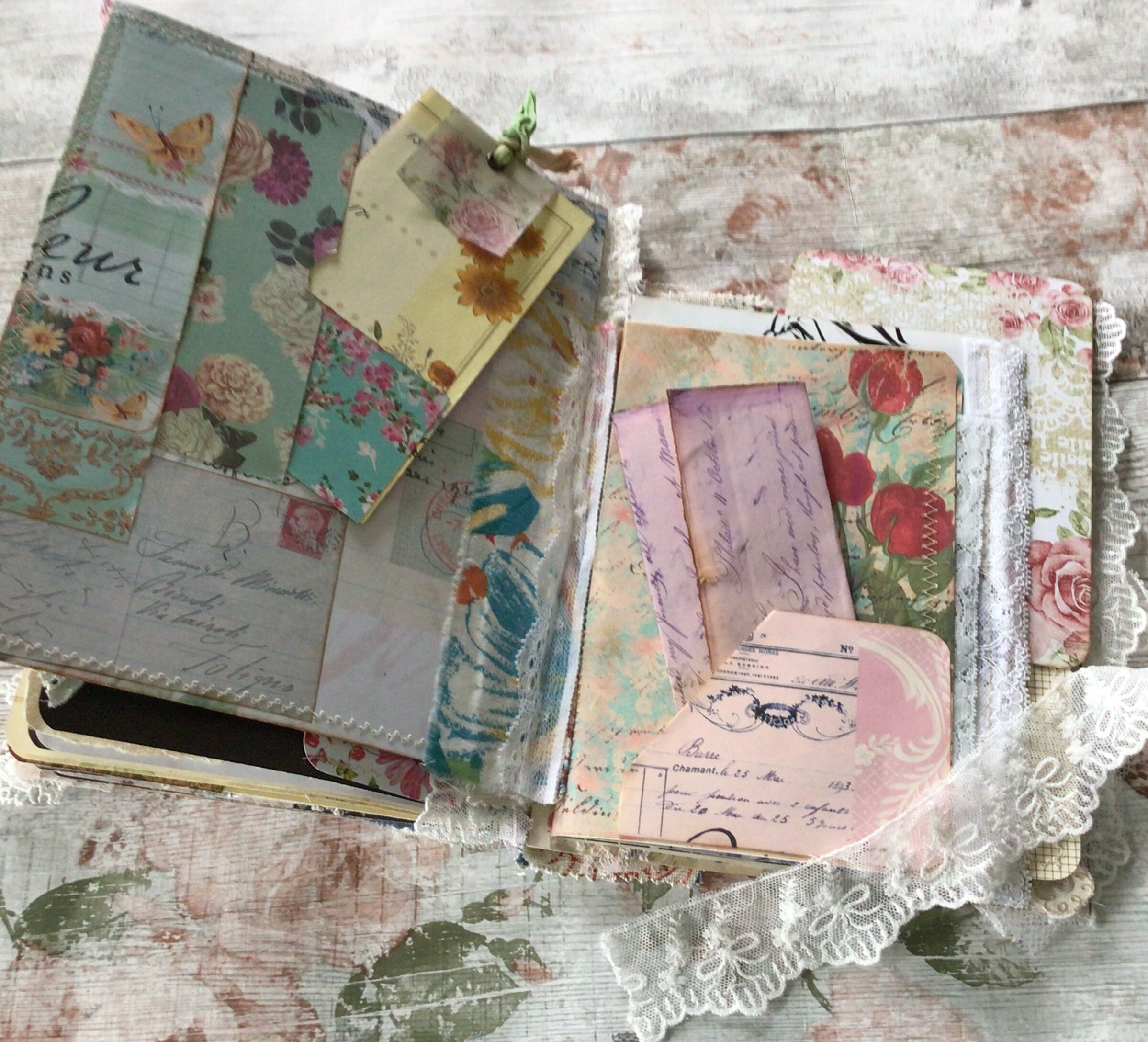 Vintage Junk Journal torn Letters Multi Layered Junk Journal Pretty ...