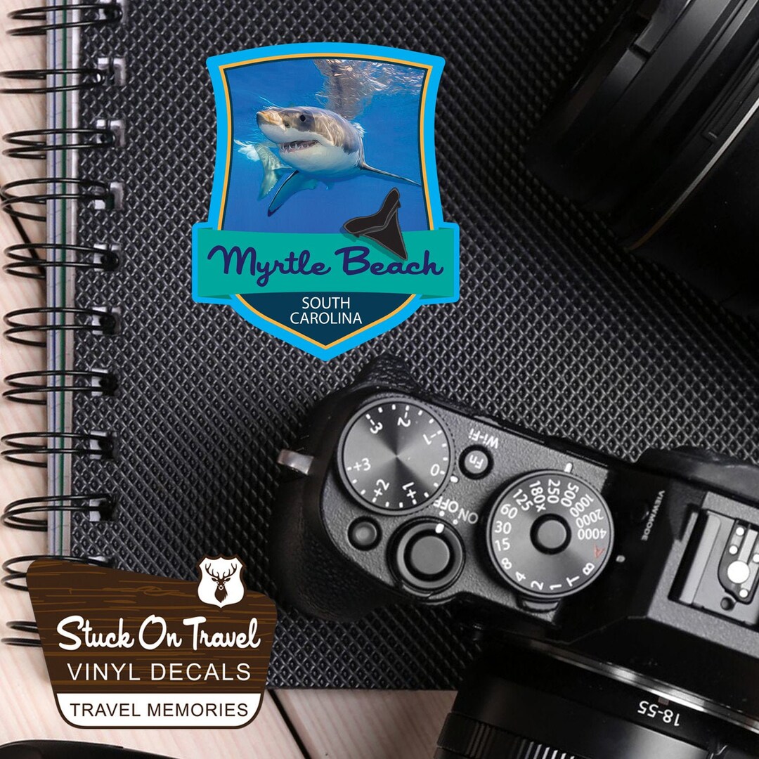 Myrtle Beach Decal / 2.5" Sticker / Shark / South Carolina / Tooth ...
