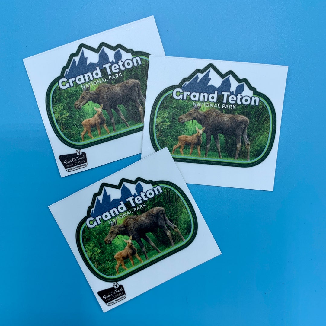Grand Tetons National Park Decal / 2.5" Sticker / Moose / Wyoming ...
