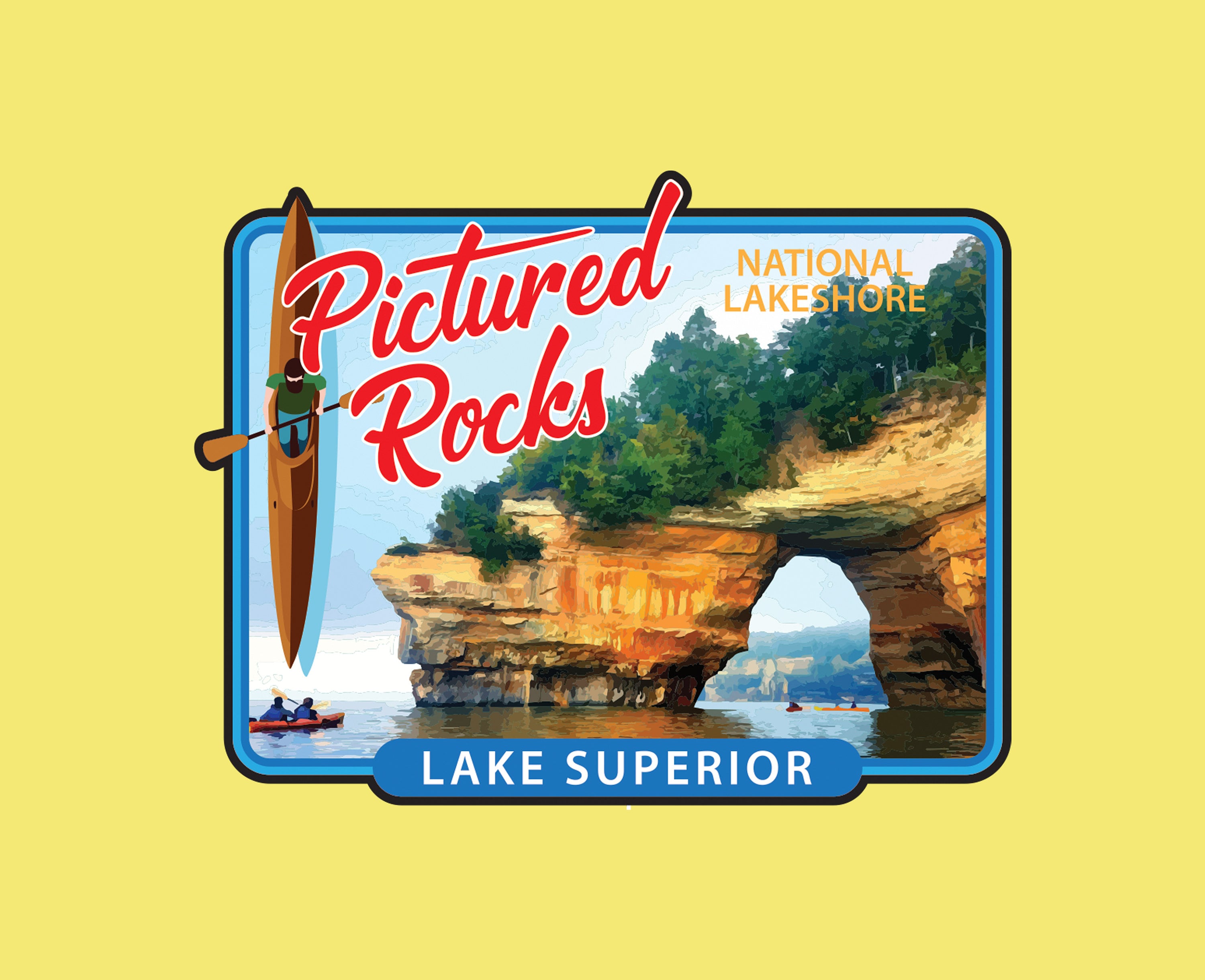 Pictured Rocks National Lakeshore Decal / 3.5" Sticker / Lake Superior ...