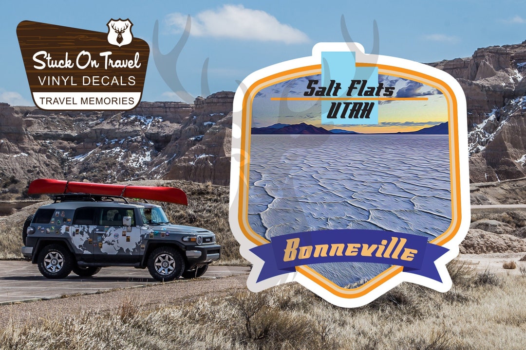 Bonneville Salt Flats Mini Decal / 1.5" Sticker / Great Salt Lake ...