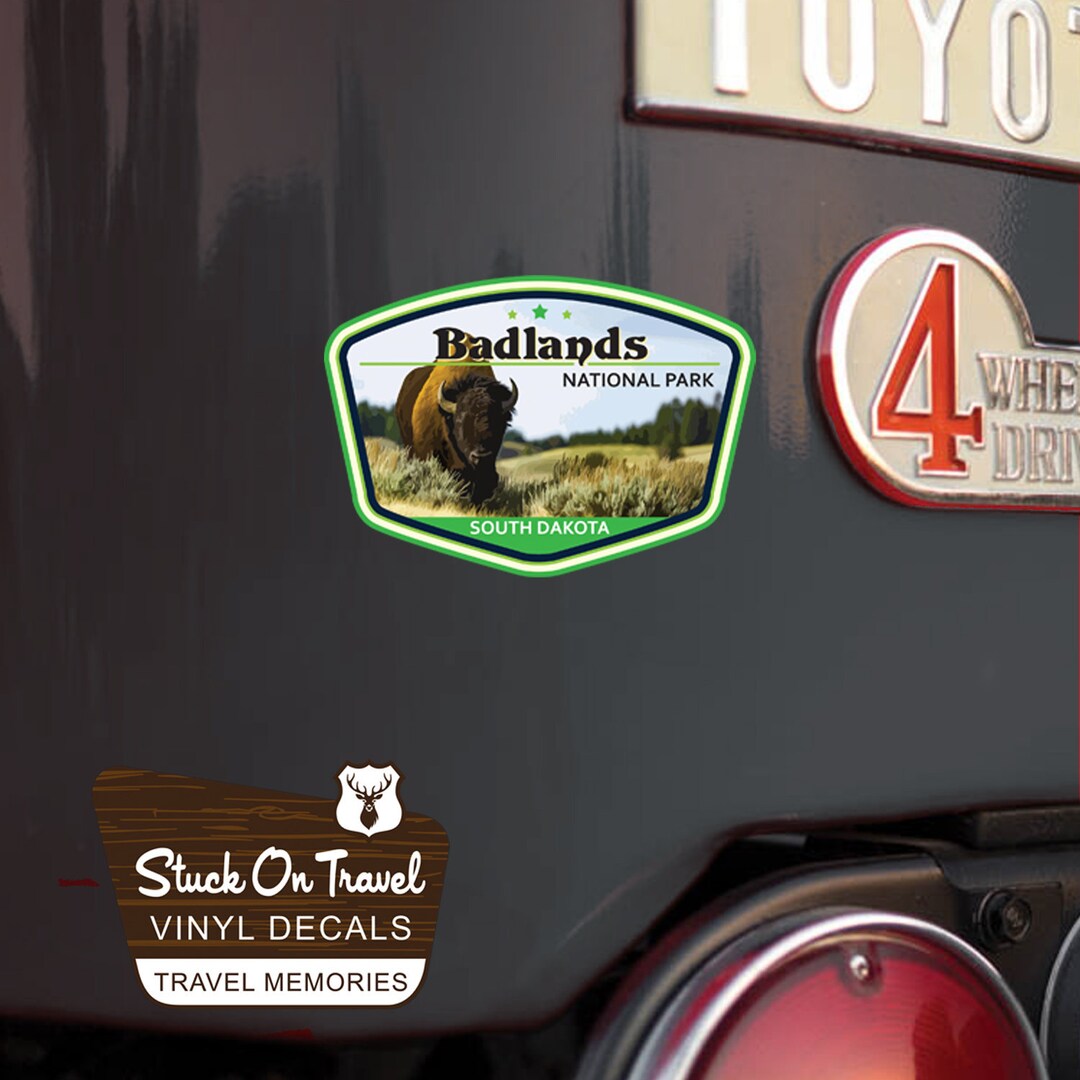 Badlands National Park Decal / Sticker / Bison / Buffalo / South Dakota ...