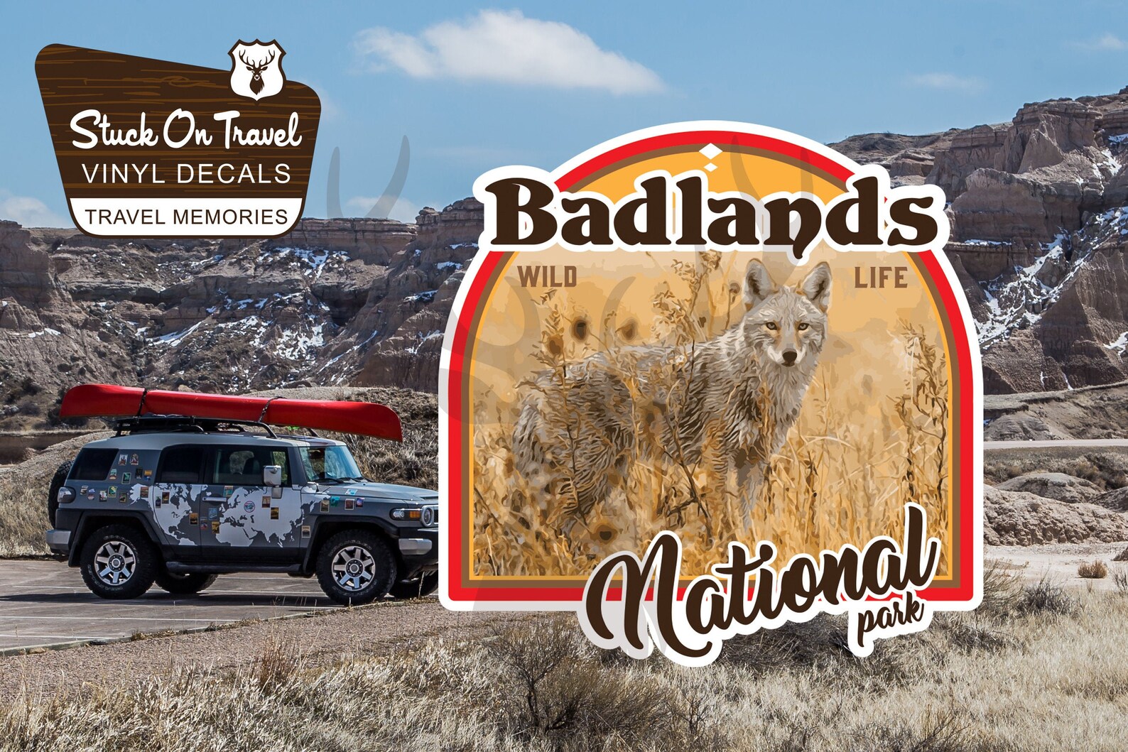 Badlands National Park Decal / 2.5" Sticker / Coyote / South Dakota ...