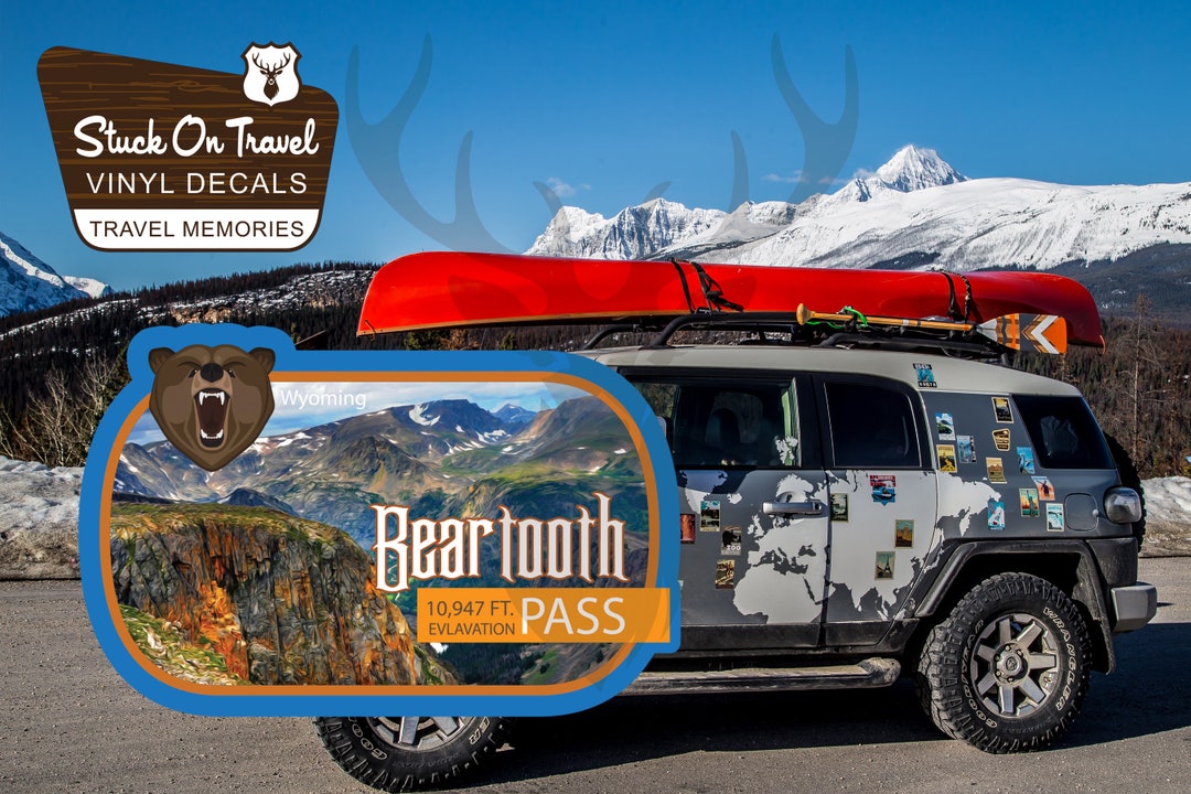 Beartooth Pass Mini Decal / 1.5" Sticker / Beartooth HWY / Yellowstone ...