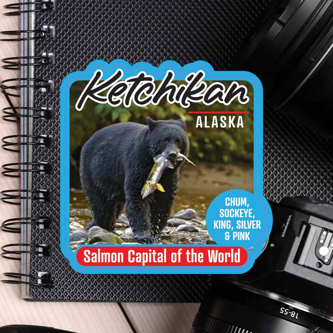 Ketchikan Black Bear Decal / 2.5" Sticker / Alaska / Salmon / Native ...
