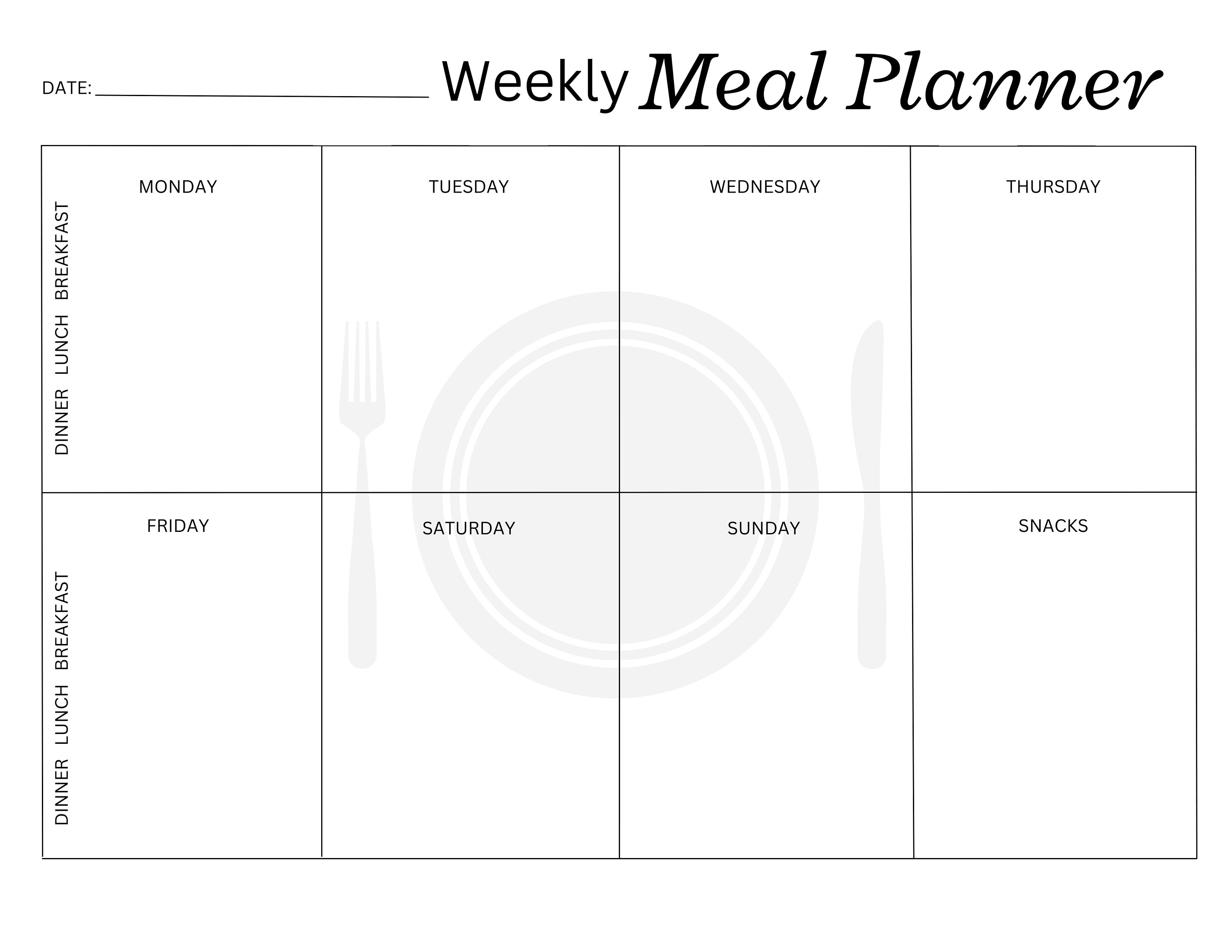 Printable Weekly Meal Planner - Etsy