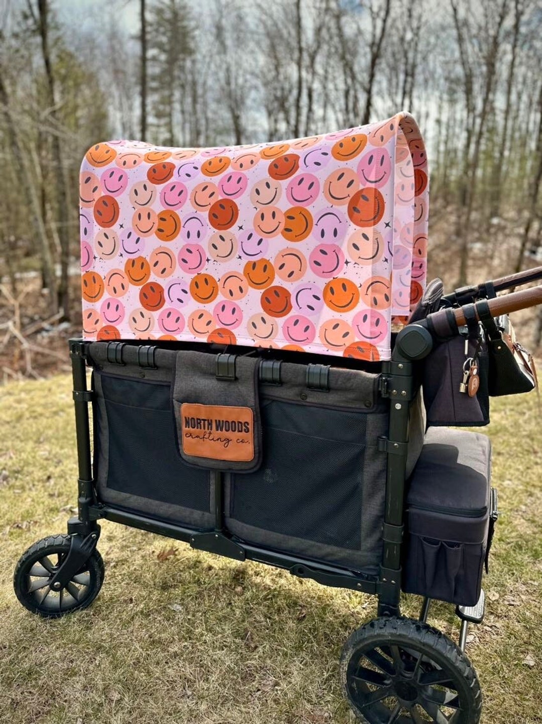 UPF50+ Retro Smiley Faces Made-to-order Full Canopy - Wonderfold ...
