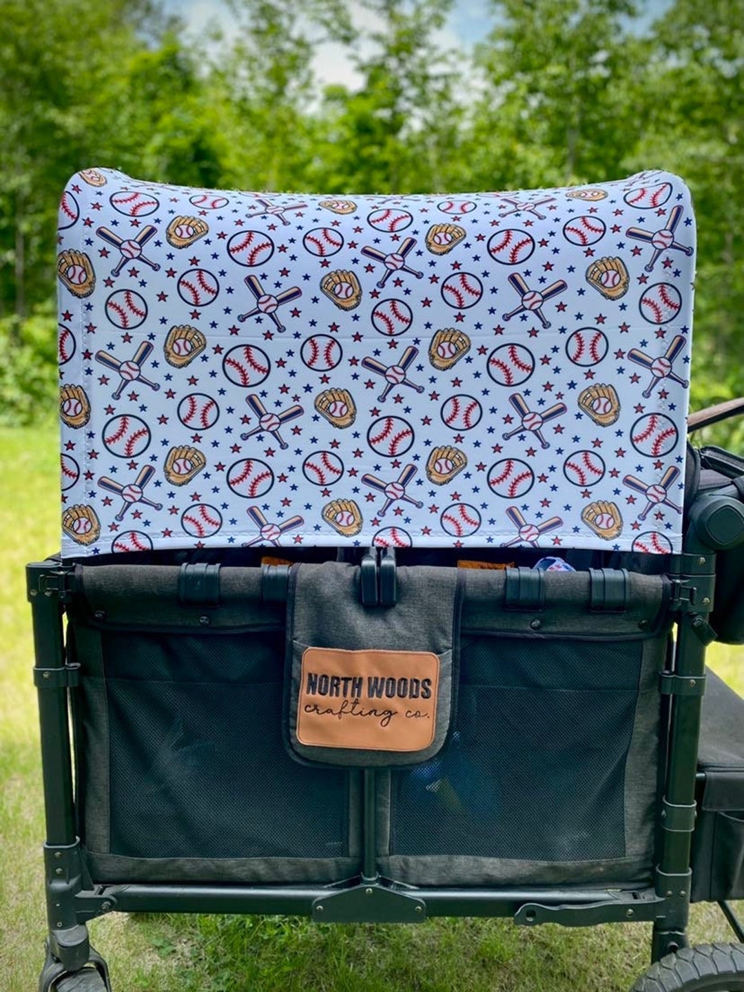 UPF50+ Baseball Stars Made-to-order Full Canopy - Wonderfold, Rainbow ...