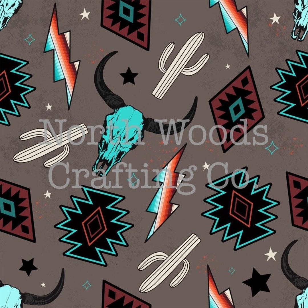 UPF50+ Western Aztec Skulls and Bolts Made-to-order Full Canopy ...