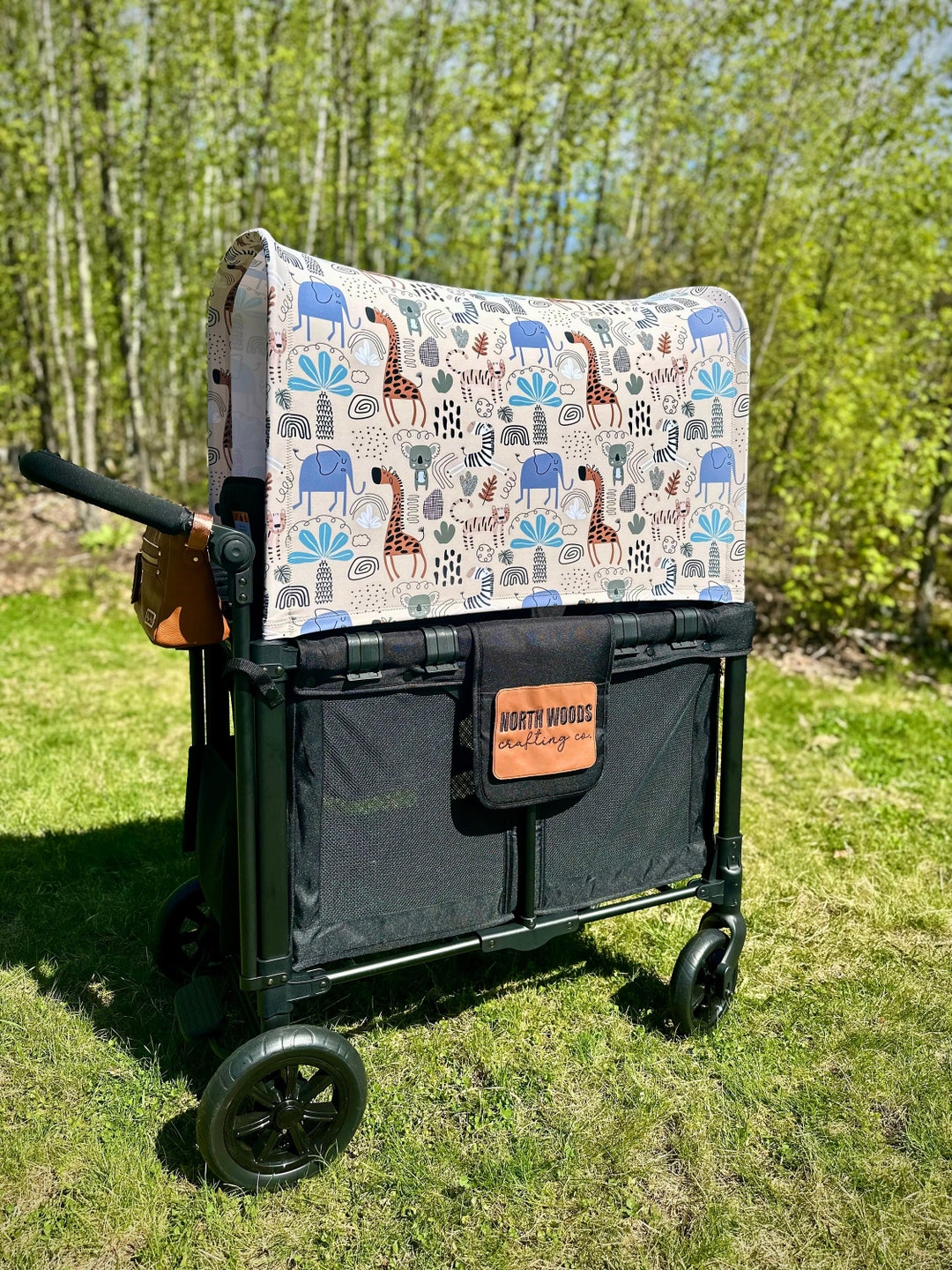 UPF50+ Neutral Zoo Animals Made-to-order Full Canopy - Wonderfold ...