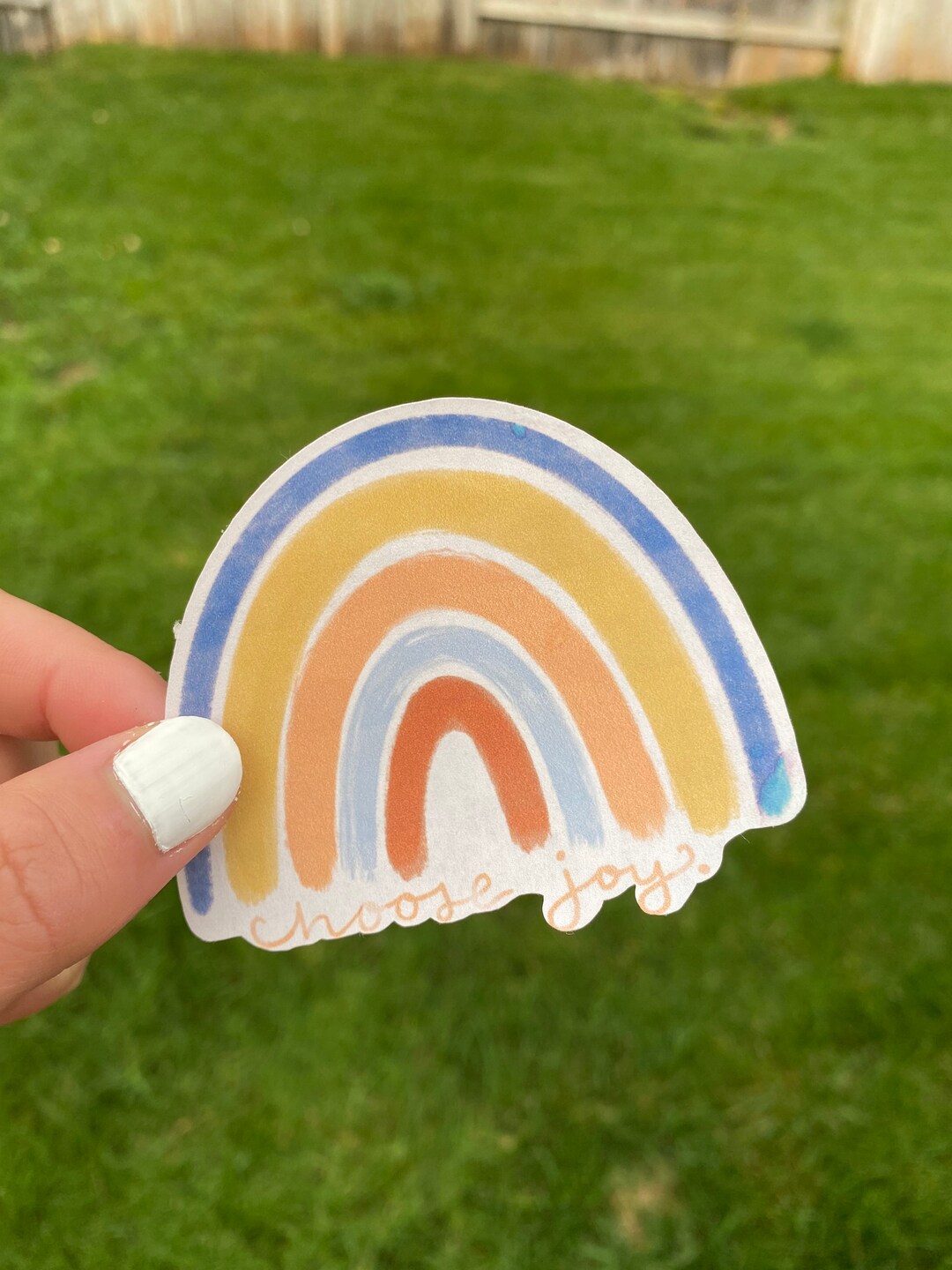 Choose Joy Rainbow Minimal Sticker - Etsy