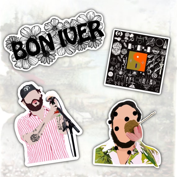 Bon Iver Sticker Pack Bon Iver Gift Weatherproof Stickers - Etsy