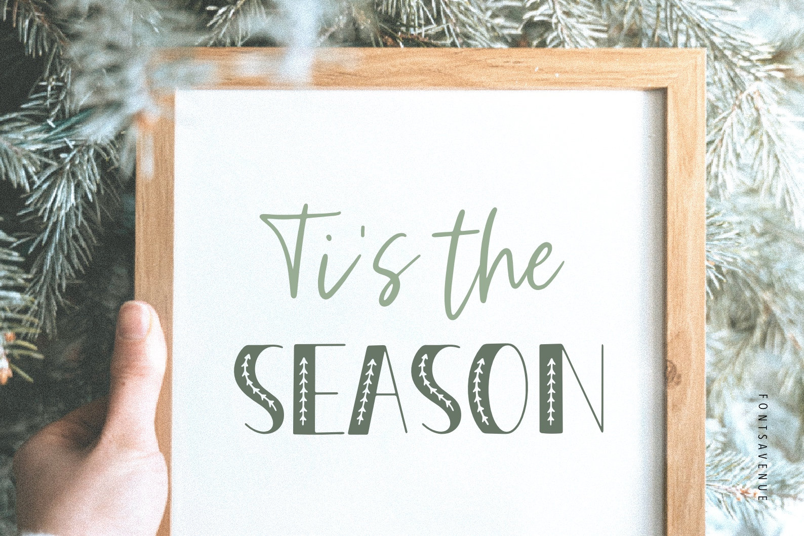 Holiday Season Font | Christmas Trees Font | Festive Winter Font ...